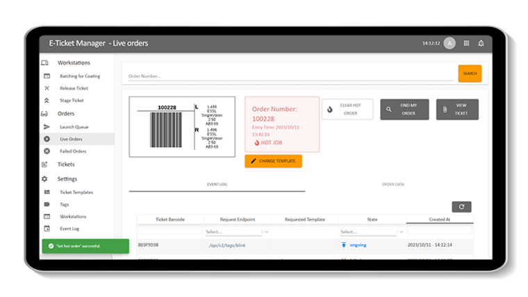 E-Ticket System | Paperless job ticket solution | Satisloh